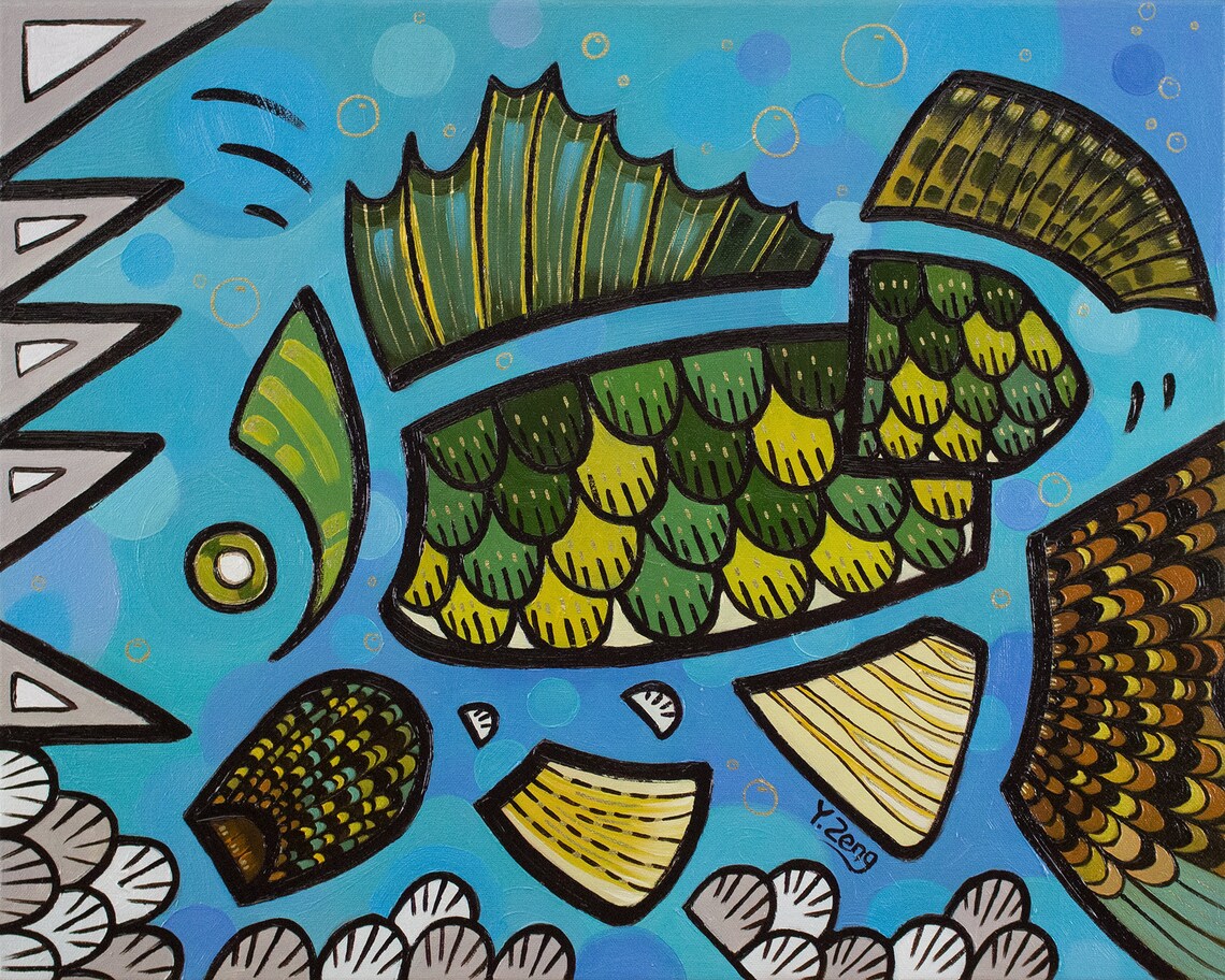 Walleye Fish-original Artwork-original Oil Painting-walleye Painting ...