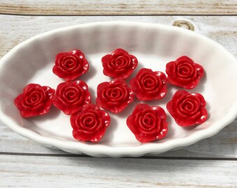 Resin rose beads | Etsy