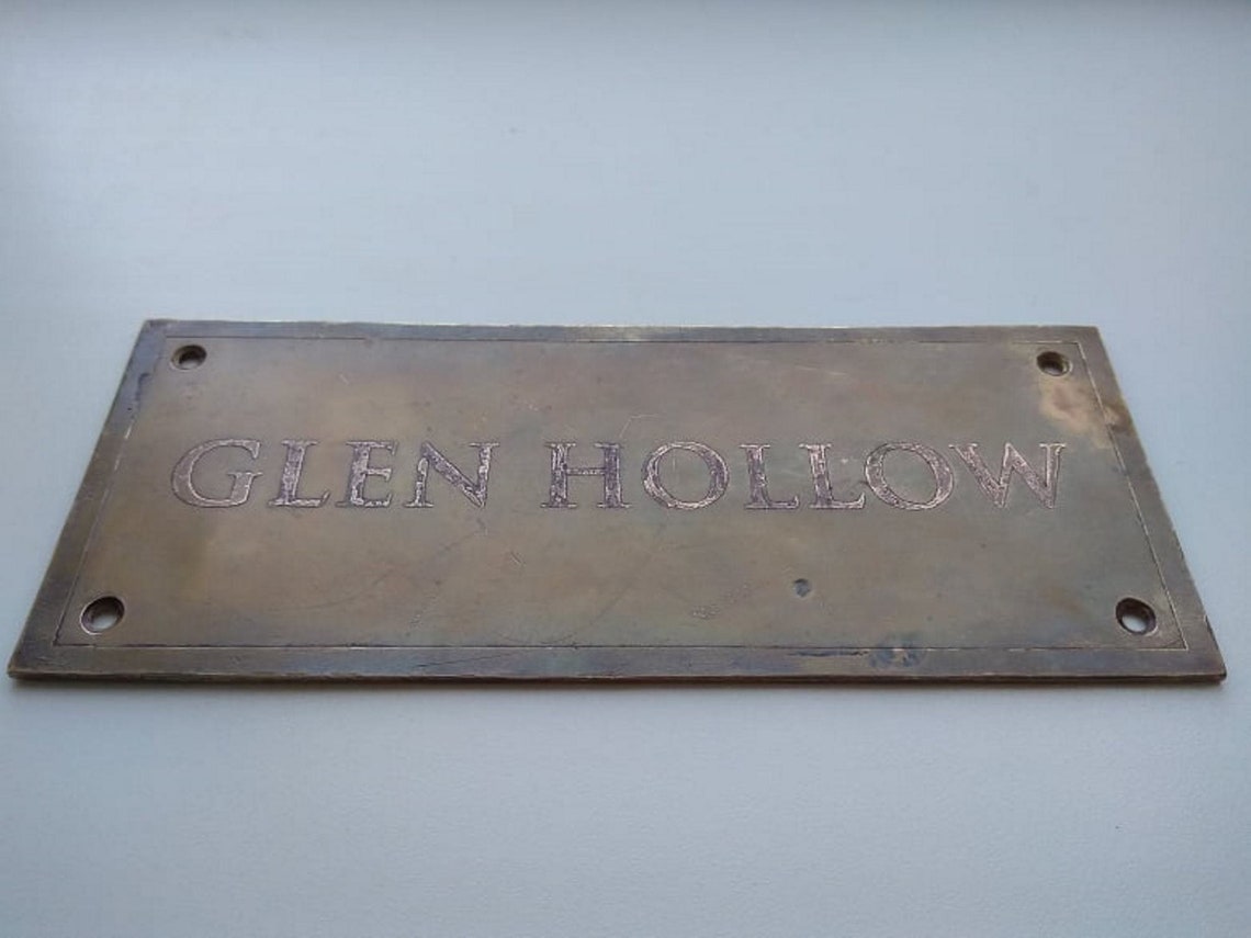 Brass Custom Name Plate Old Metal Plaque Vintage Aged | Etsy