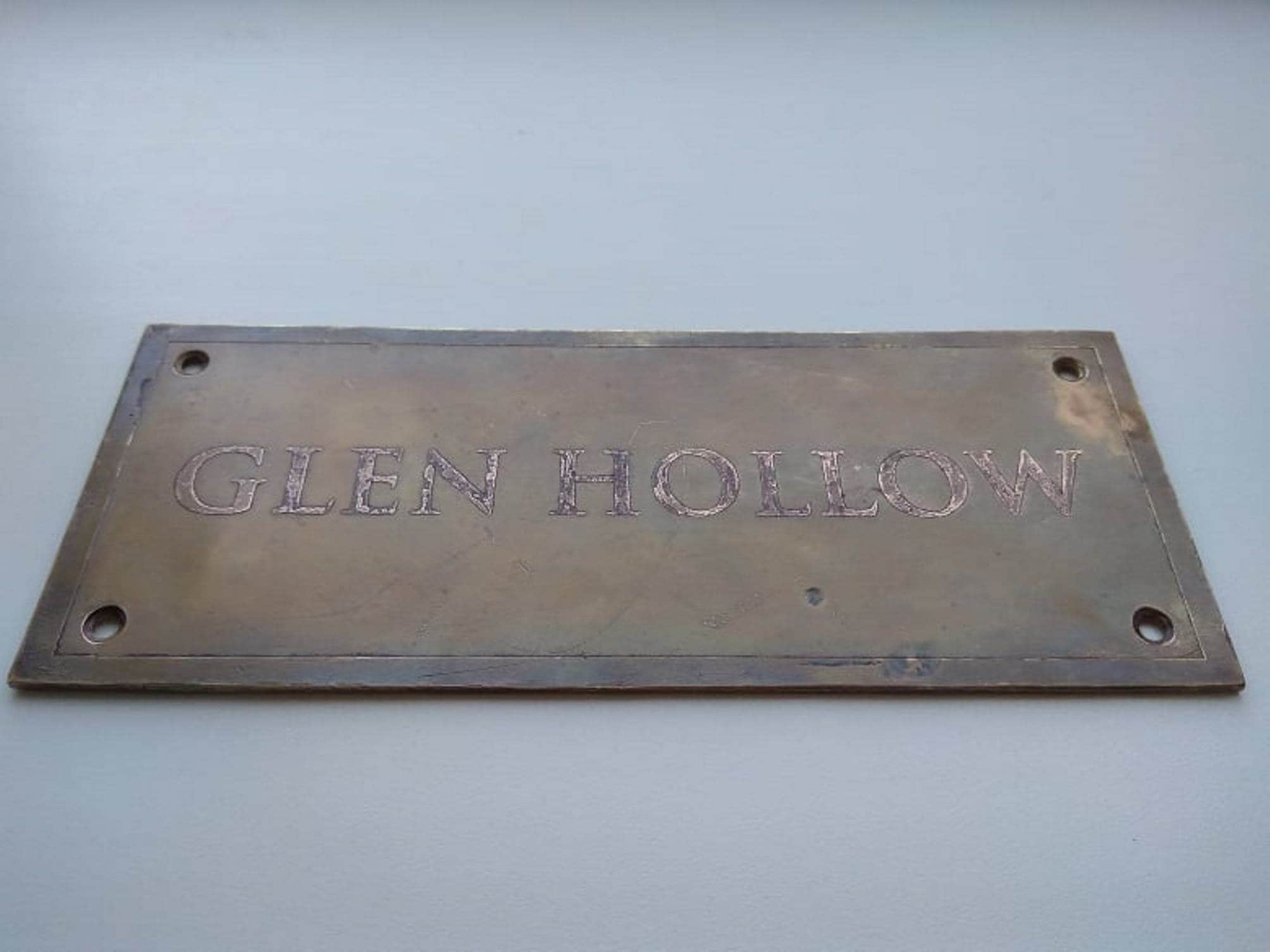 Brass Custom Name Plate, Old Metal Plaque, Vintage Aged Signage ...