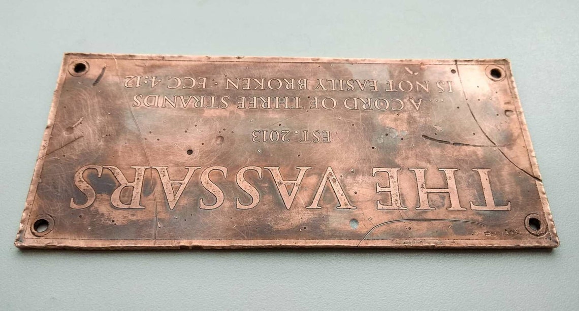 Copper Name Plate Aged Metal Vintage Plaque Personalized - Etsy