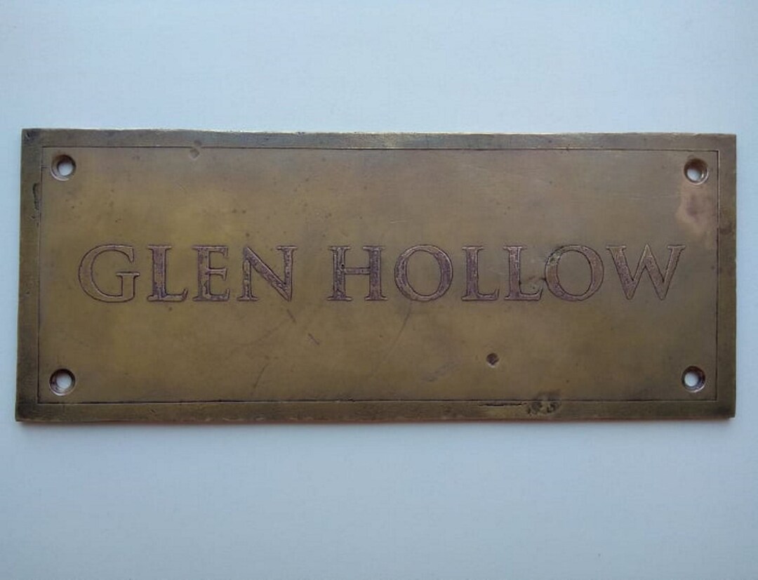 Brass Custom Name Plate, Old Metal Plaque, Vintage Aged Signage ...