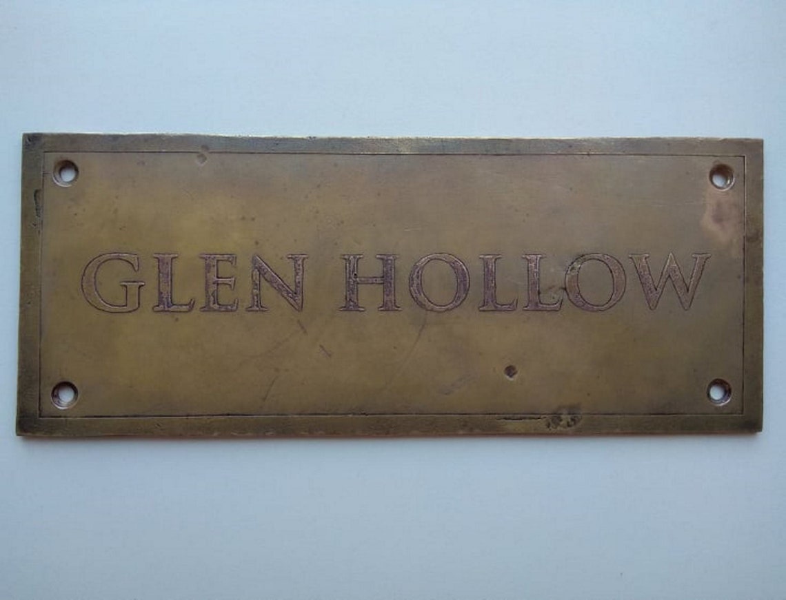 Brass Custom Name Plate Old Metal Plaque Vintage Aged | Etsy