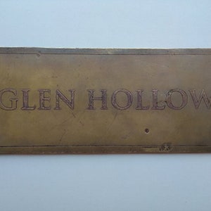 Brass Custom Name Plate, Old Metal Plaque, Vintage Aged Signage ...