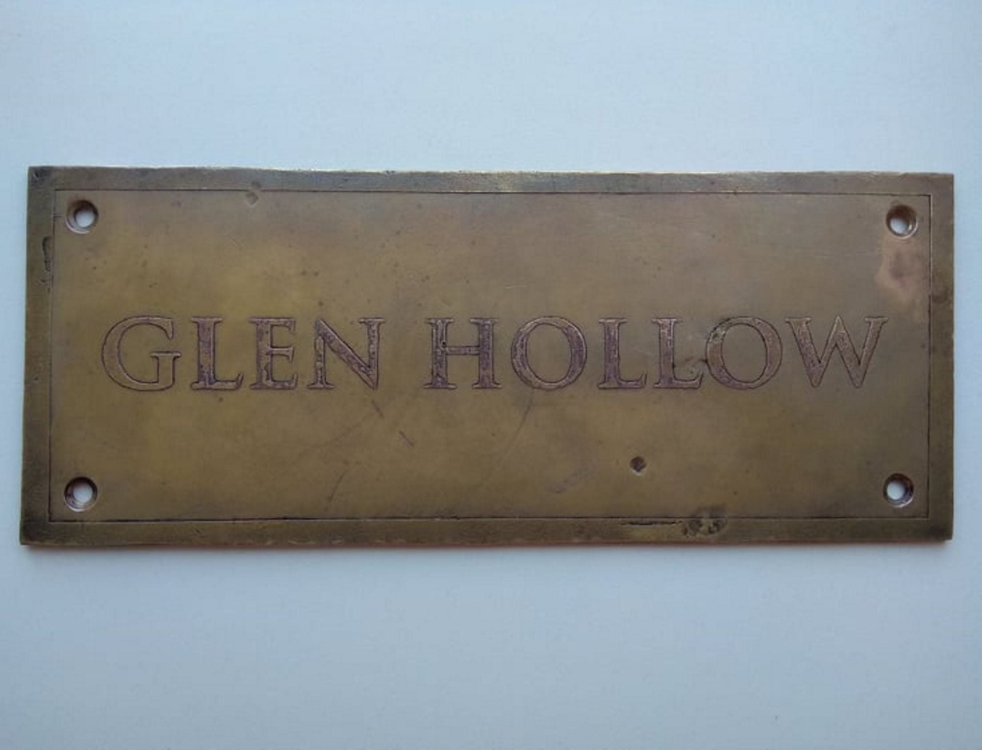 Brass Custom Name Plate, Old Metal Plaque, Vintage Aged Signage ...