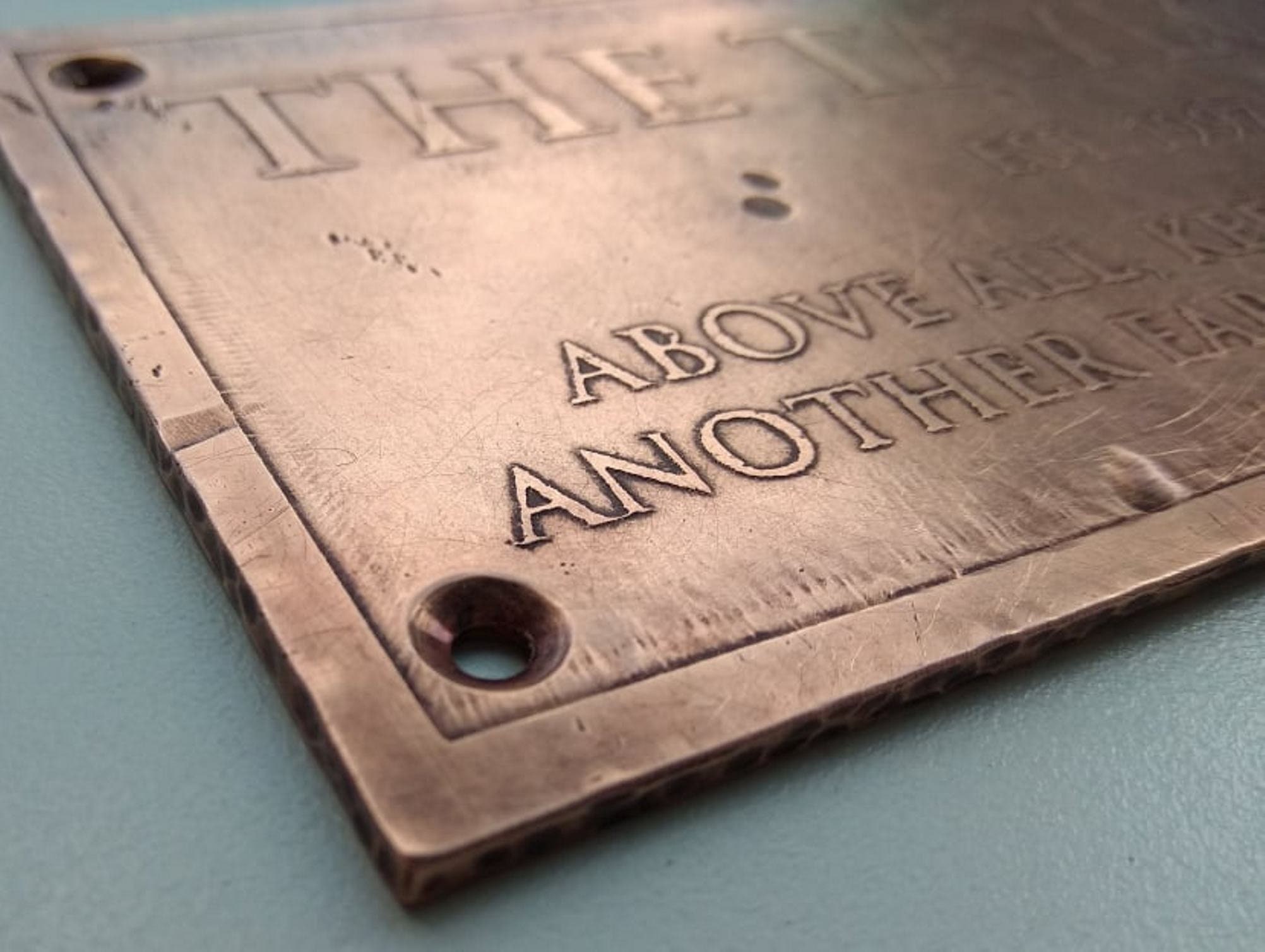 Vintage Copper Name Plate Old Metal Sign Personalizer | Etsy