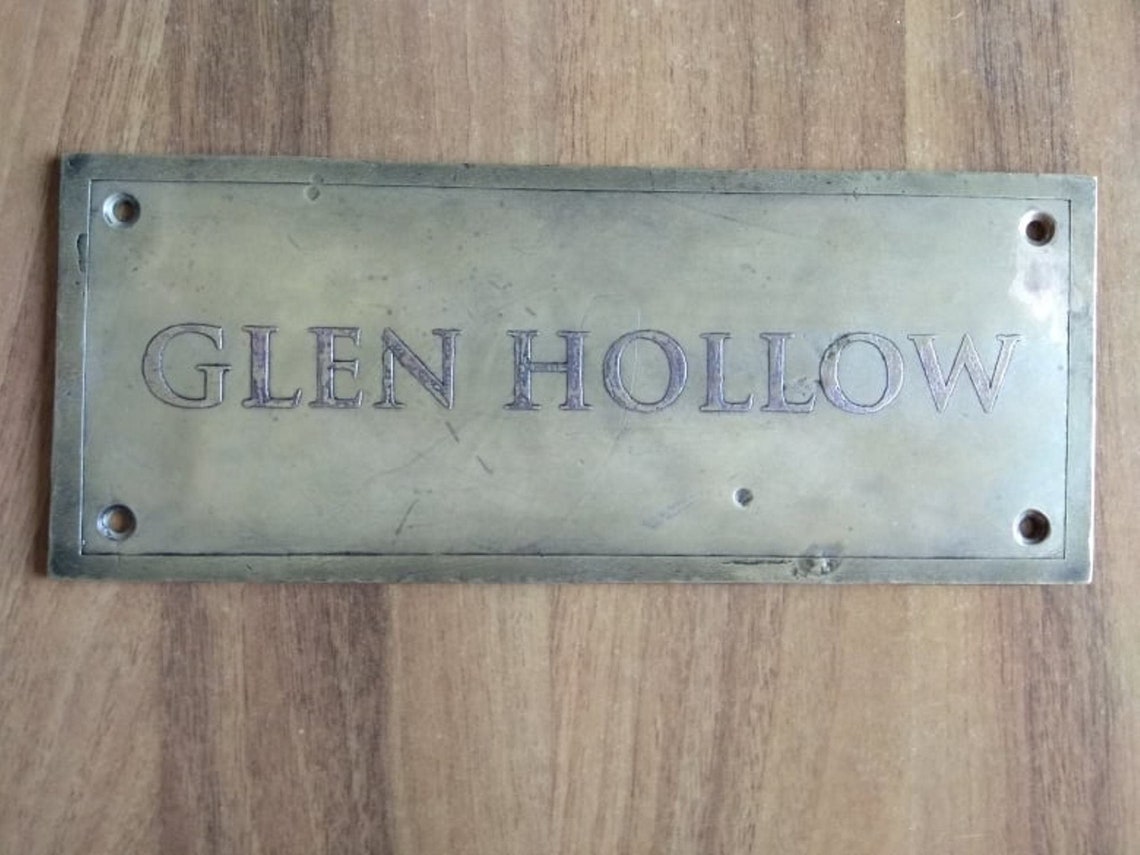 Brass Custom Name Plate Old Metal Plaque Vintage Aged | Etsy