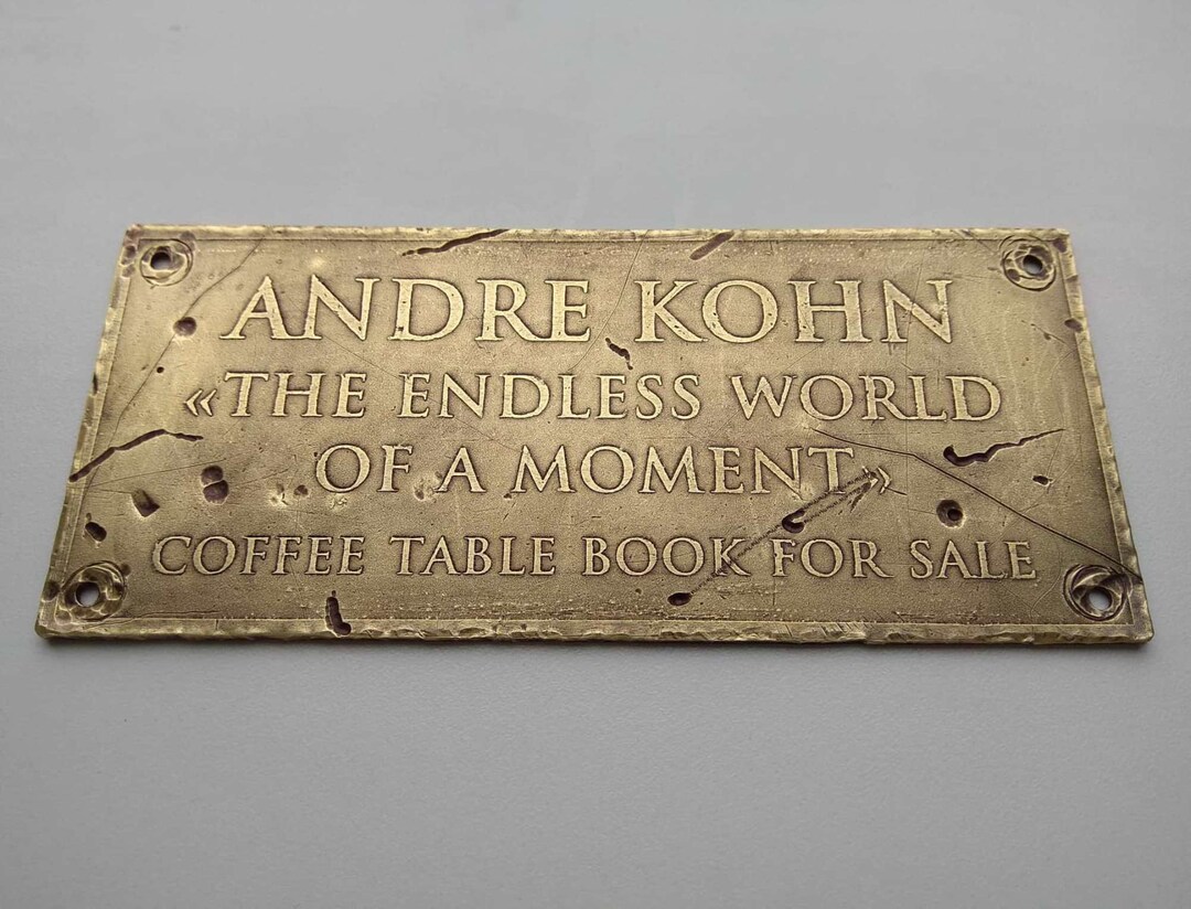 Aged Vintage Brass Name Plate, Old Metal Sign, Antique Home Office ...
