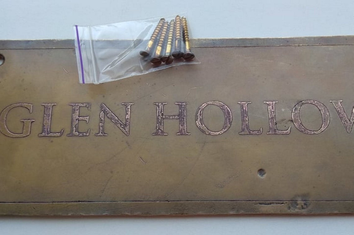 Brass Custom Name Plate Old Metal Plaque Vintage Aged - Etsy