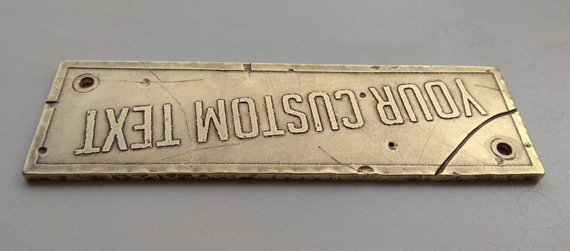 Custom Brass Name Plate Aged Metal Sign Antique Door Sign - Etsy