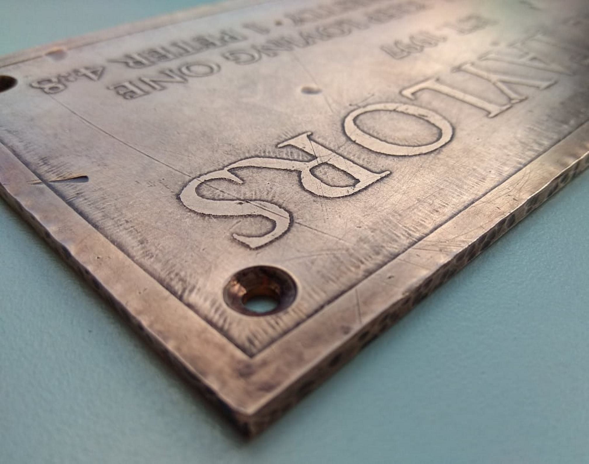 Vintage Copper Name Plate Old Metal Sign Personalizer - Etsy