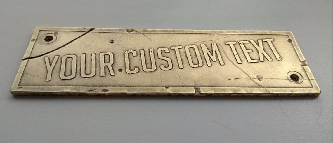 Custom Brass Name Plate Aged Metal Sign Antique Door Sign - Etsy