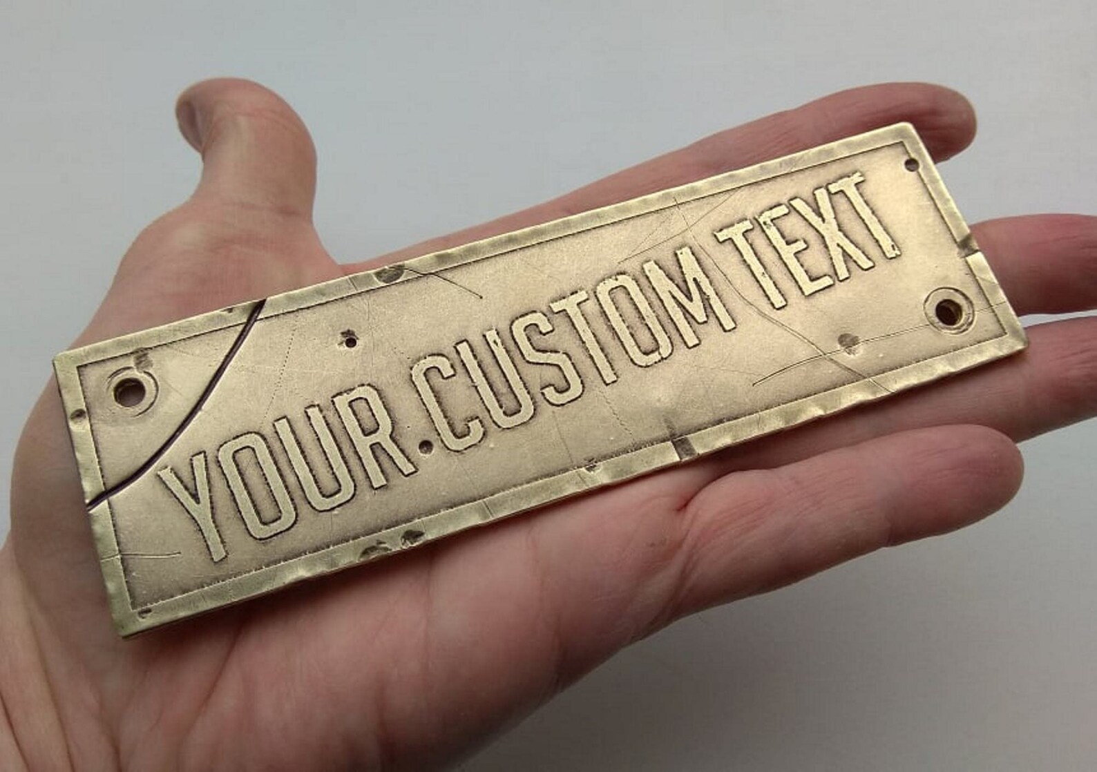 Custom Brass Name Plate Aged Metal Sign Antique Door Sign - Etsy