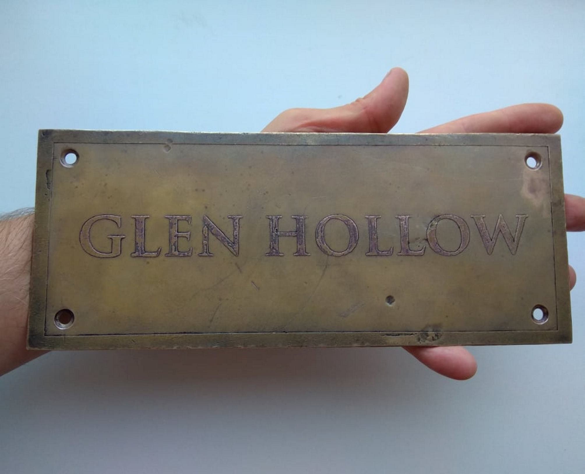 Brass Custom Name Plate, Old Metal Plaque, Vintage Aged Signage ...