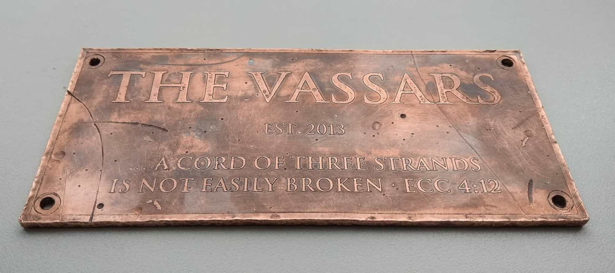 Copper Name Plate Aged Metal Vintage Plaque Personalized | Etsy