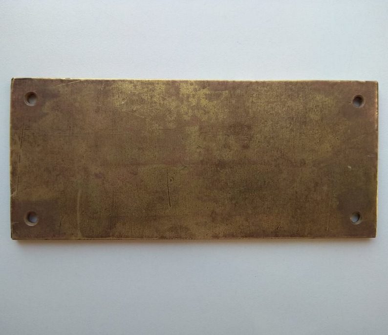 Custom Brass Name Plate Old Metal Plaque Vintage Aged | Etsy