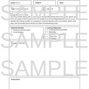 Rainbow Activity Sheet, Counting, Lesson Plan, Preschool Lessons ...