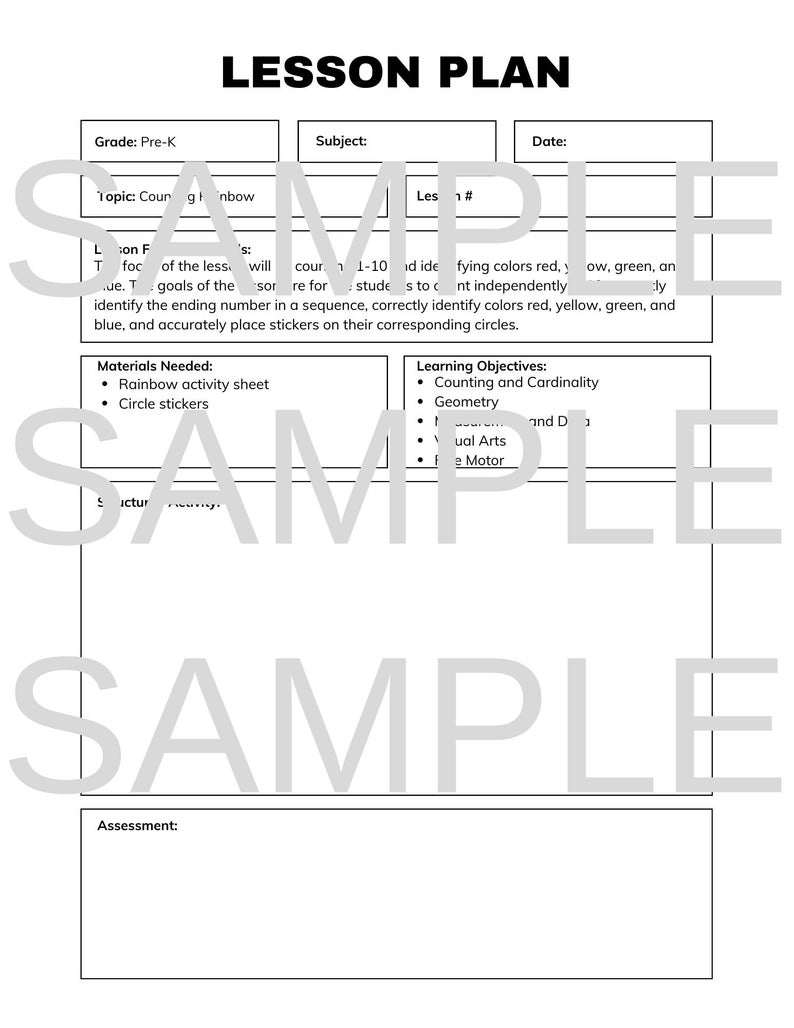 Rainbow Activity Sheet, Counting, Lesson Plan, Preschool Lessons ...