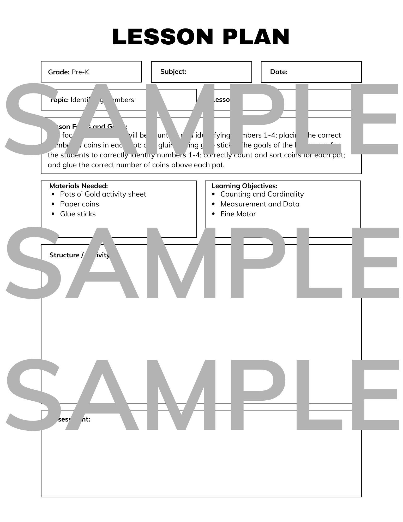 Pot of Gold, Activity Sheet, Lesson Plan, Preschool Lessons, Prek ...