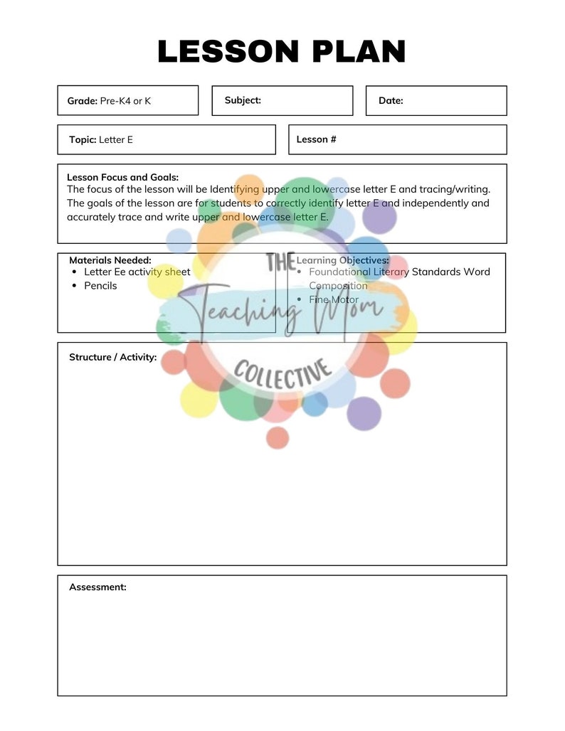 Letter E Activity, Activity Sheet, Lesson Plan, Alphabet, Writing ...