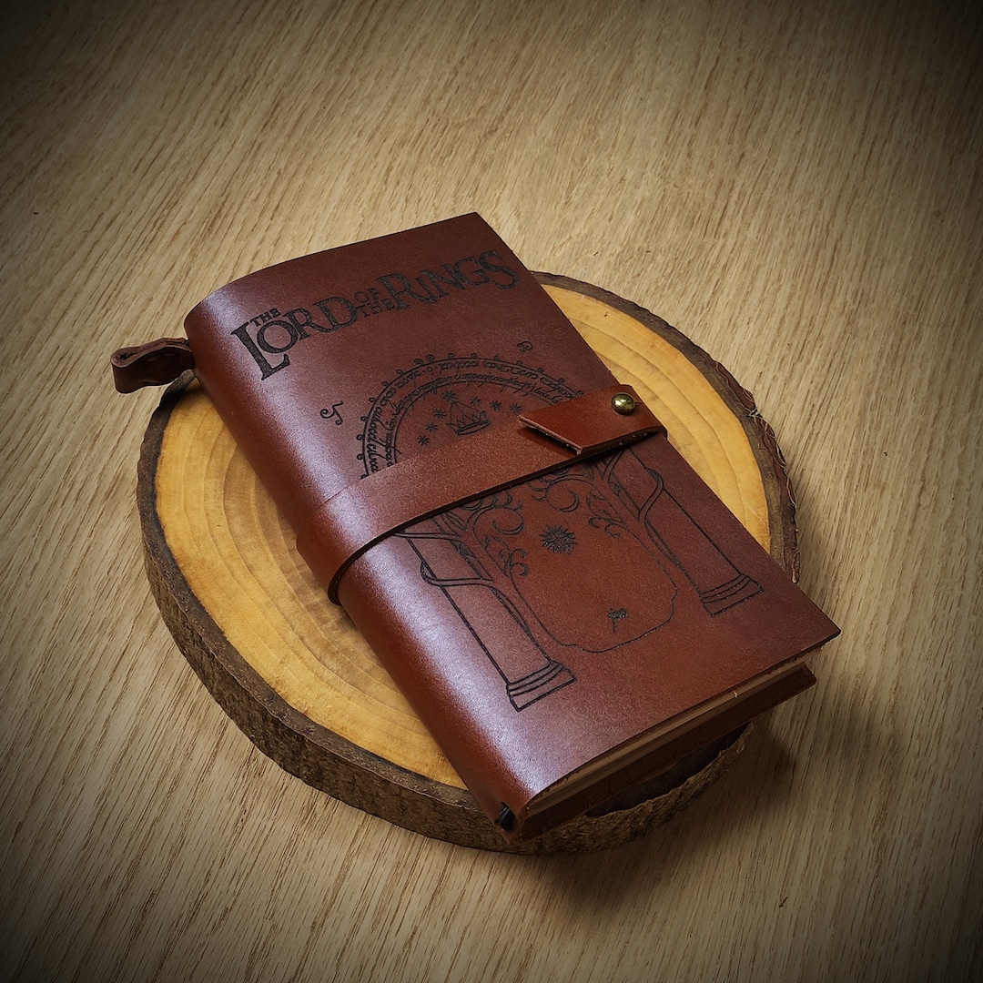 Lord of the Rings Wrapped Leather Journal, the Doors of Durin Notebook ...