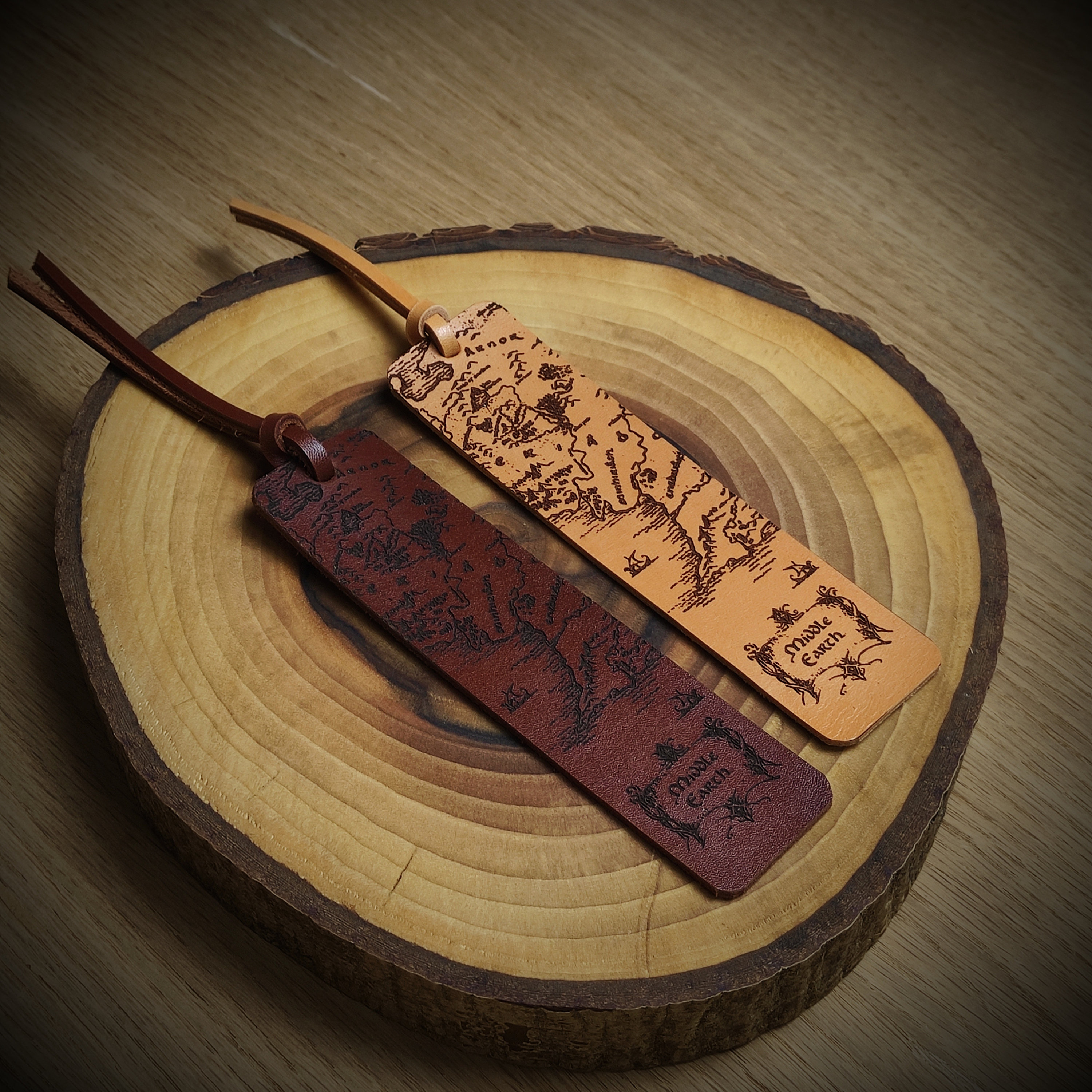 Middle Earth Map Bookmark, LOTR Leather Bookmark, Personalized Bookmark ...