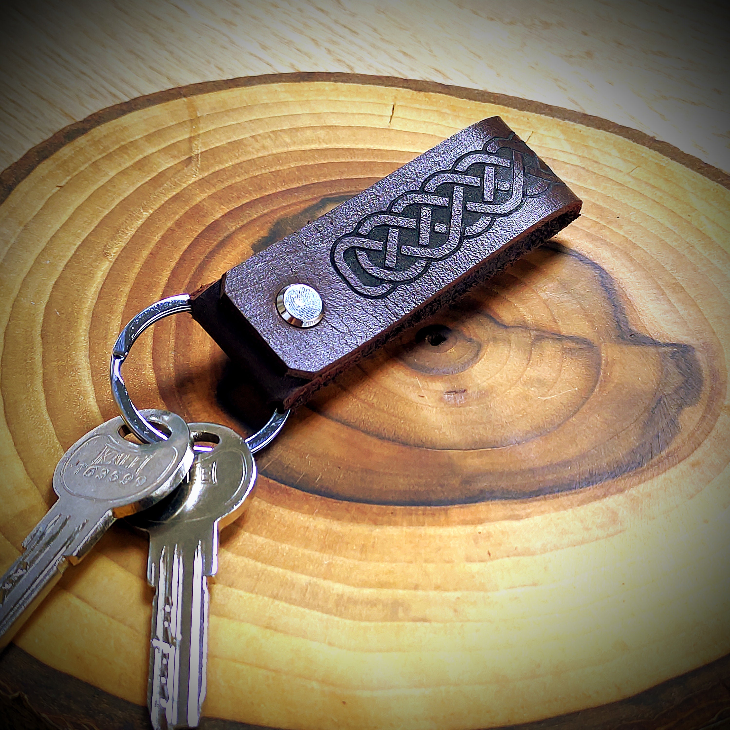 Celtic Leather Keychain, Celtic Knot Key Ring, Handmade Leather Custom ...