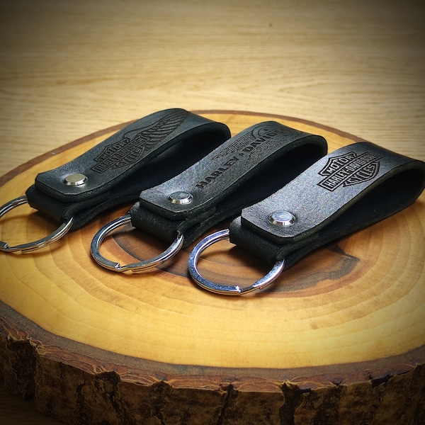 Harley Leather Keychain - Etsy