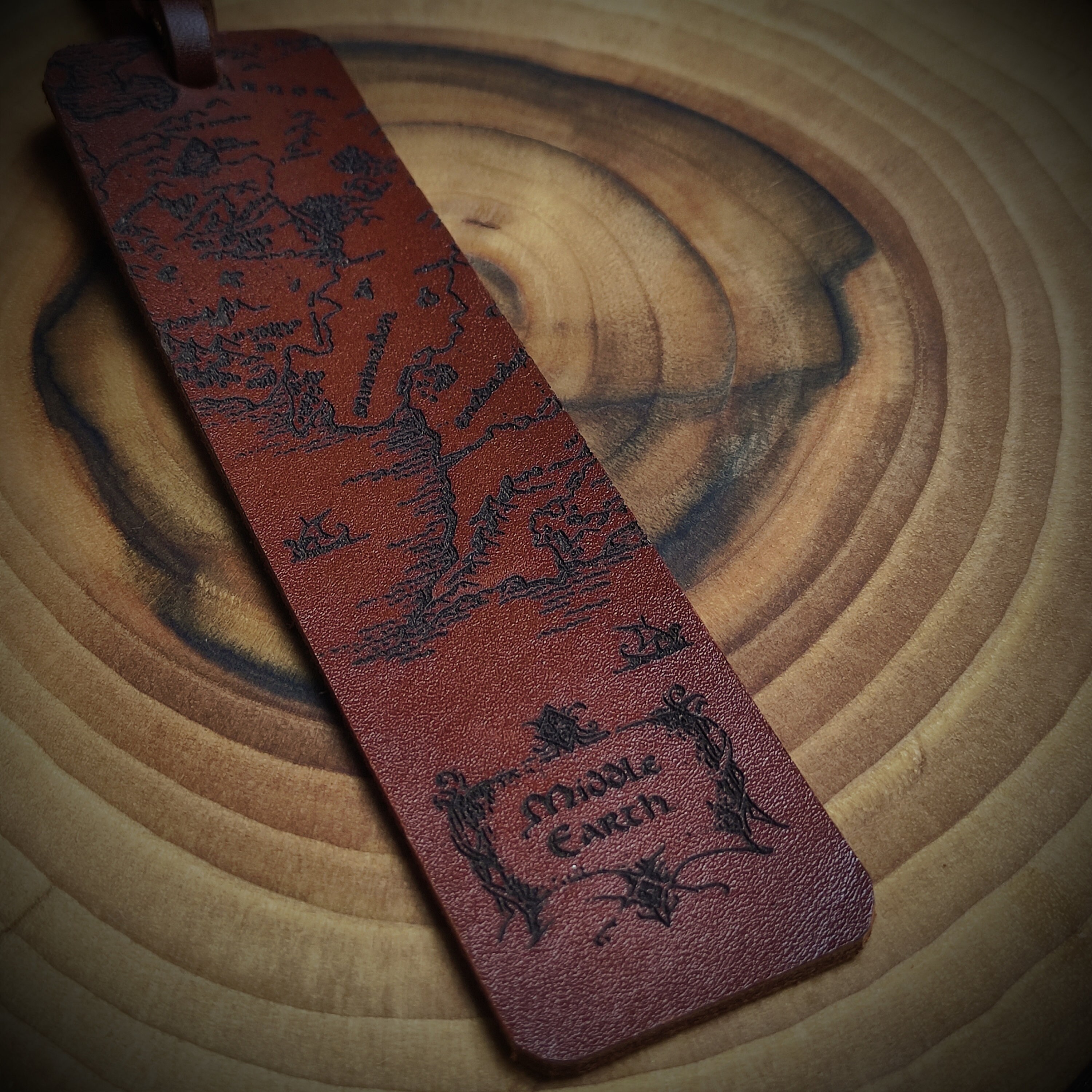 Leather Bookmark Map, Fantasy Map Leather Bookmark, Personalized ...
