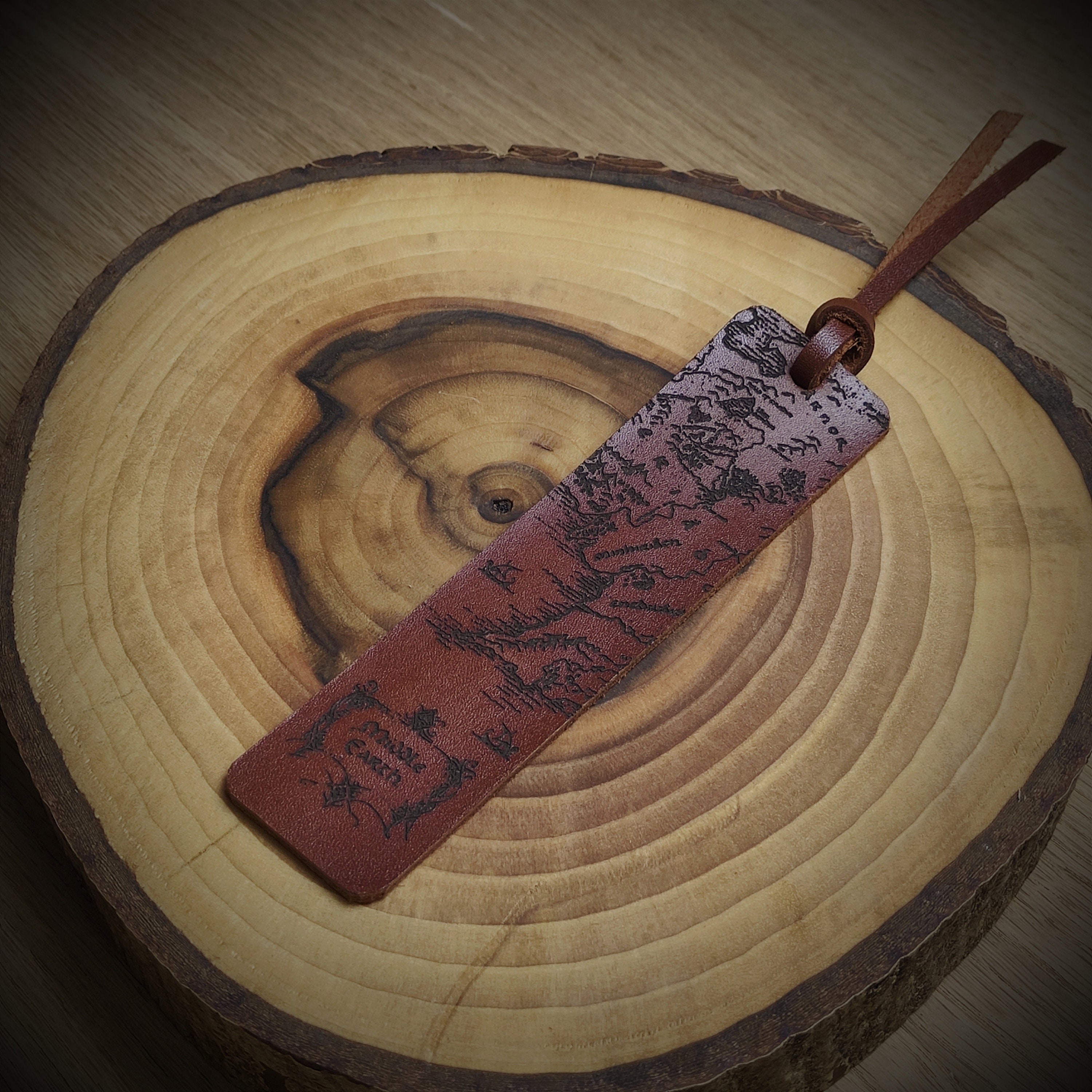 Middle Earth Map Bookmark, LOTR Leather Bookmark, Personalized Bookmark ...
