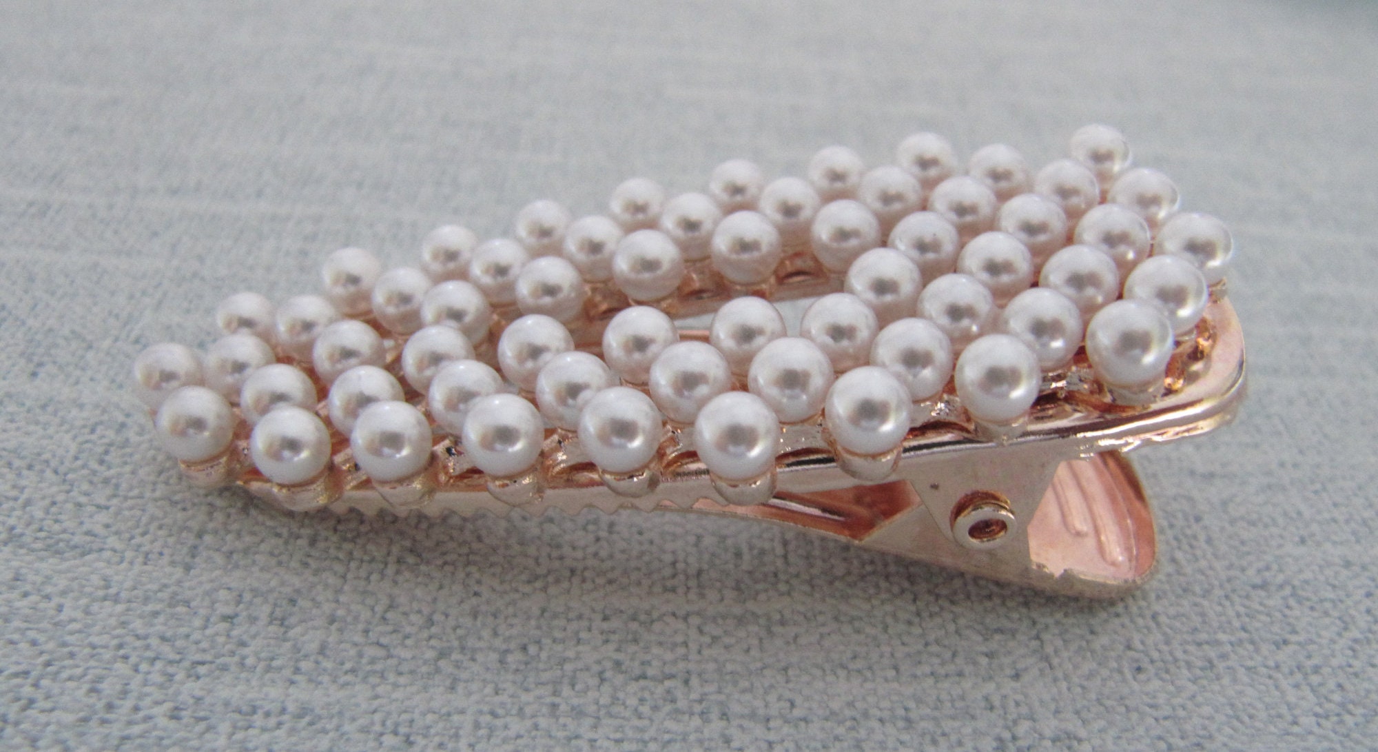 Rose Gold Pearl Chunky Hair Clip / Beak Clip / Concord Clip Decorative ...