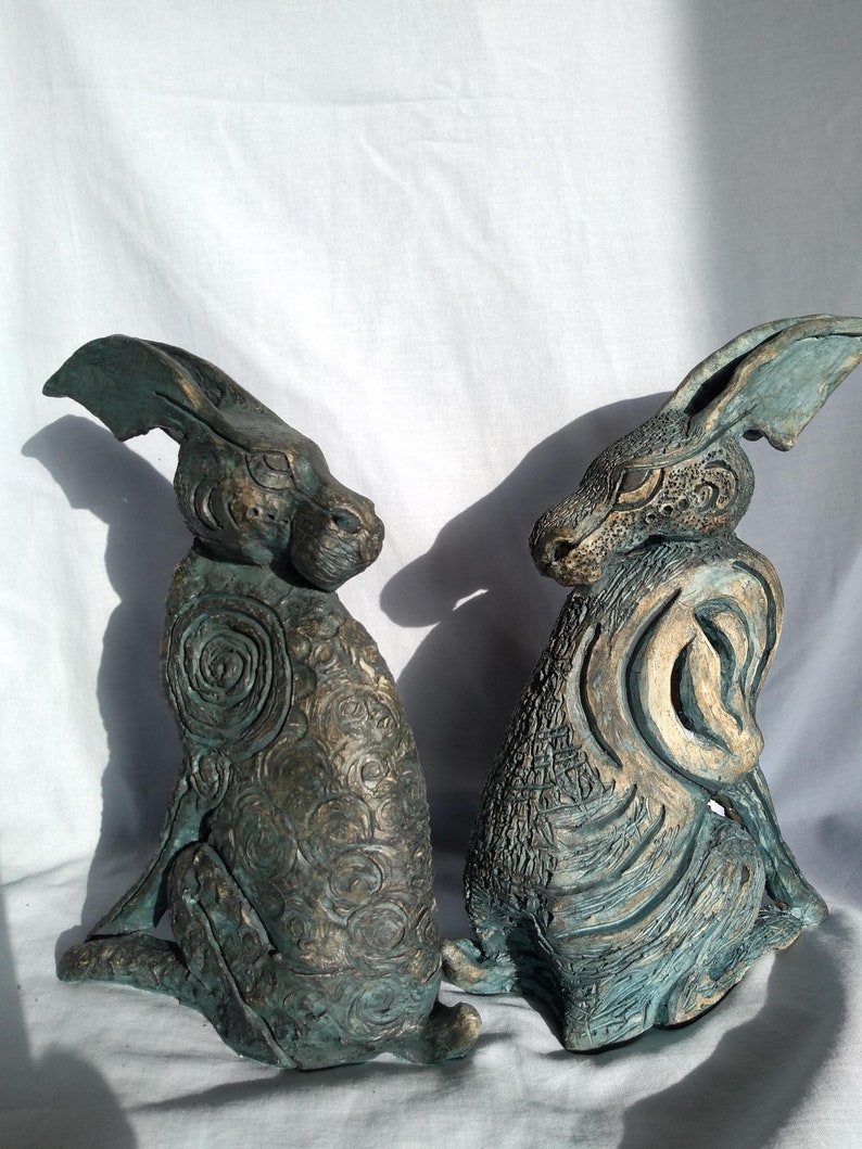 Ceramic Sculpture Hares. Unique, Handcrafted, Individual Pieces in ...