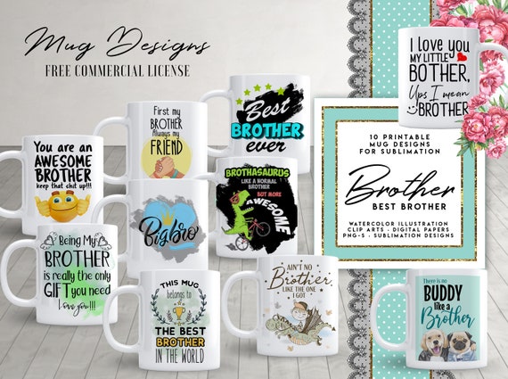 10 Brother Mug Template Designs for Sublimation Printing | Etsy