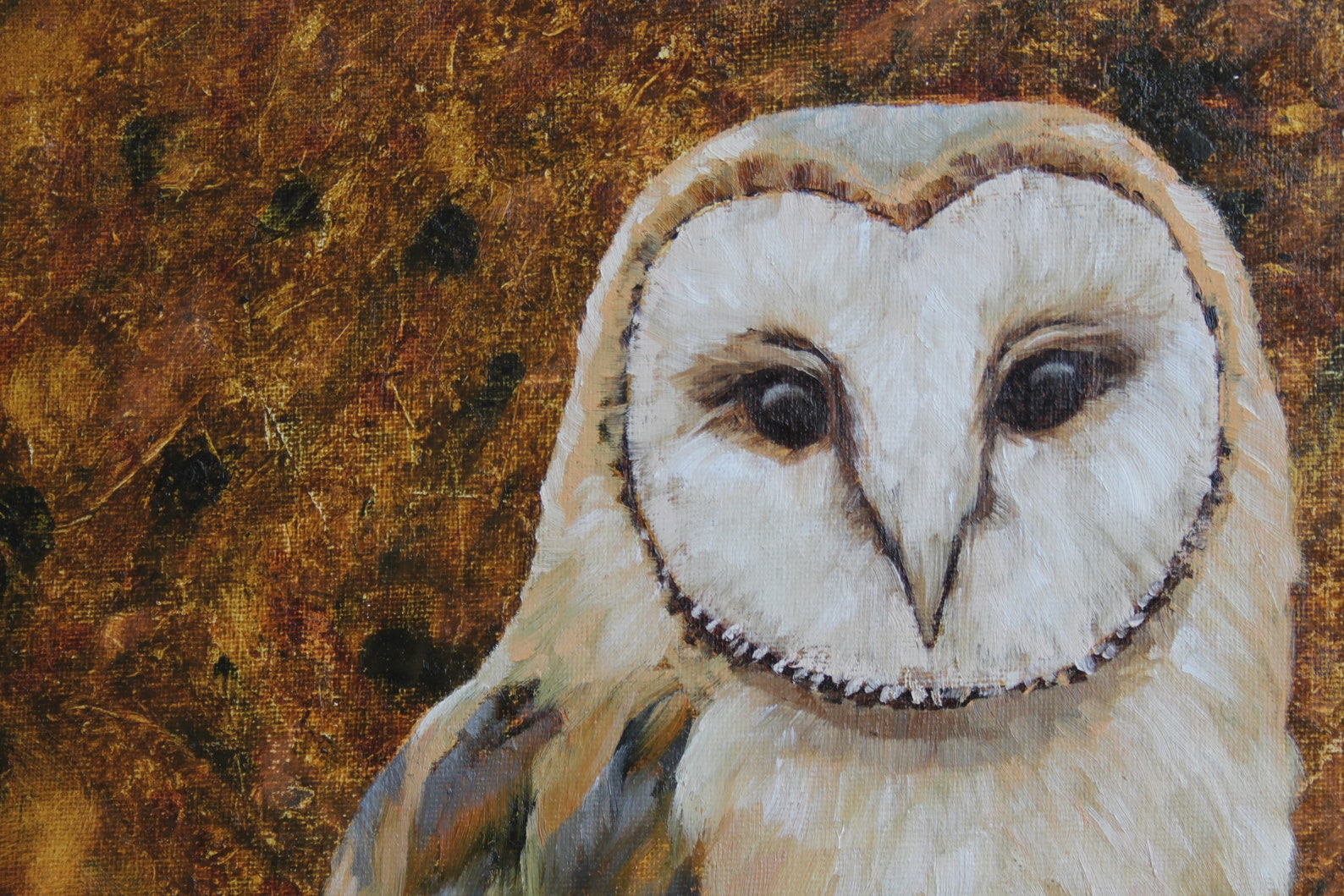 Barn Owl Oil Painting Realistic Owl Wall Art Oil painting | Etsy