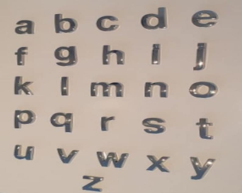 3D Quality Metal Chrome Self Adhesive Lower Case Letters Signs - Etsy