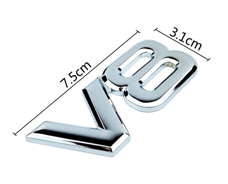 3D Quality V8 Metal Lettering Car Styling Rear Emblem Badge Logo ...