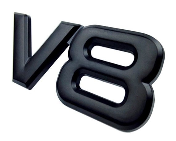 3D Quality V8 Metal Lettering Car Styling Rear Emblem Badge Logo ...