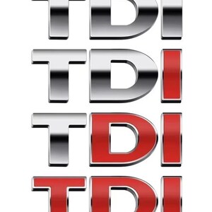 Quality 3D TDI Logo Car Styling Silver Red Solid Badge Emblem Decal Car ...