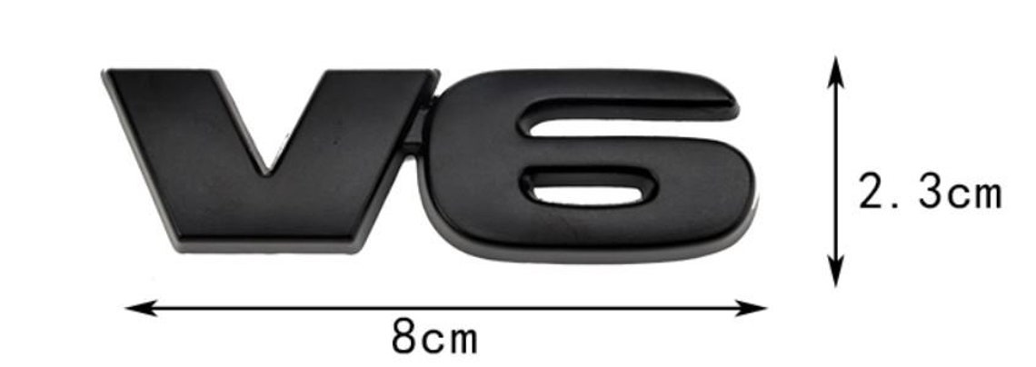 3D Quality V6 Metal Lettering Car Styling Rear Emblem Badge Logo ...