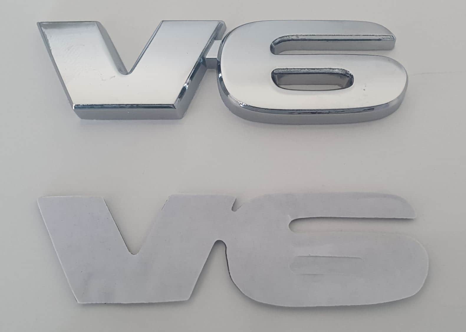 3D Quality V6 Metal Lettering Car Styling Rear Emblem Badge Logo ...