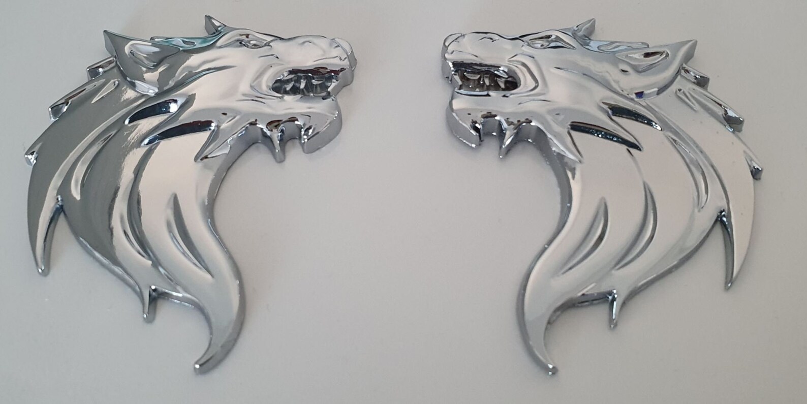 Pair 3D Quality Metal Wolf Head Badge Decals Emblem CAR - Etsy