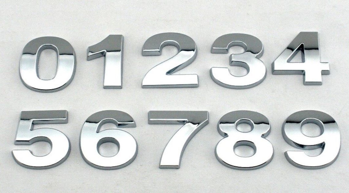 NEW 3D Quality Metal Chrome Self Adhesive Letters & Numbers Signs ...