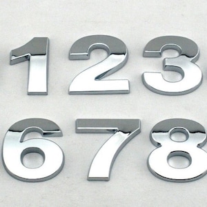 NEW 3D Quality Metal Chrome Self Adhesive Letters & Numbers Signs ...