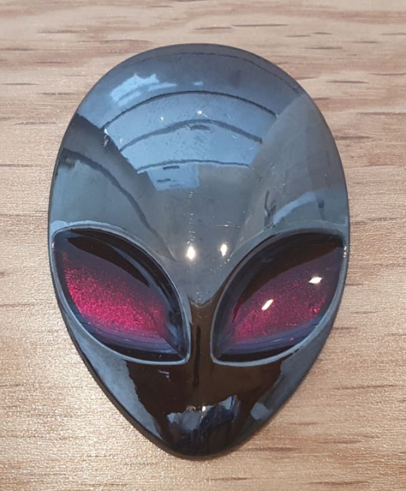 3D Metal Quality Alienware Alien Head Car UFO Decals Sticker Emblem ...