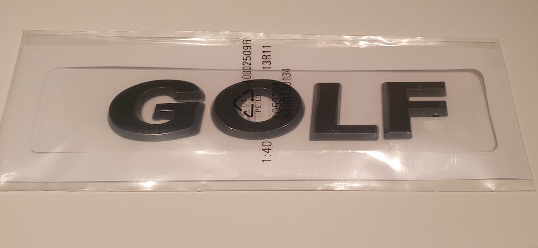 3D ABS GOLF Car Letter Sticker Rear Tail Bumper Emblem - Gloss Black ...