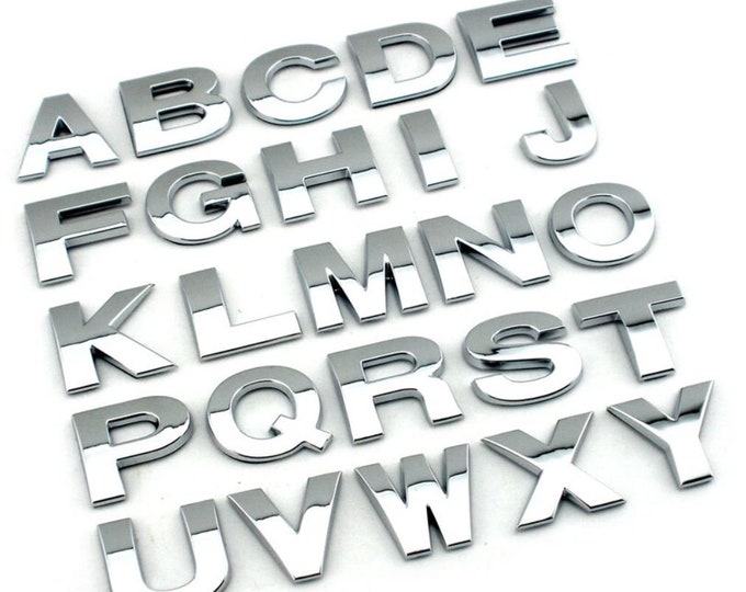 NEW 3D Quality Metal Chrome Self Adhesive Letters & Numbers Signs ...