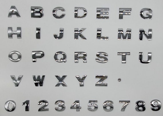 NEW 3D Quality Metal Chrome Self Adhesive Letters Numbers Signs Emblem Badge Silver Etsy