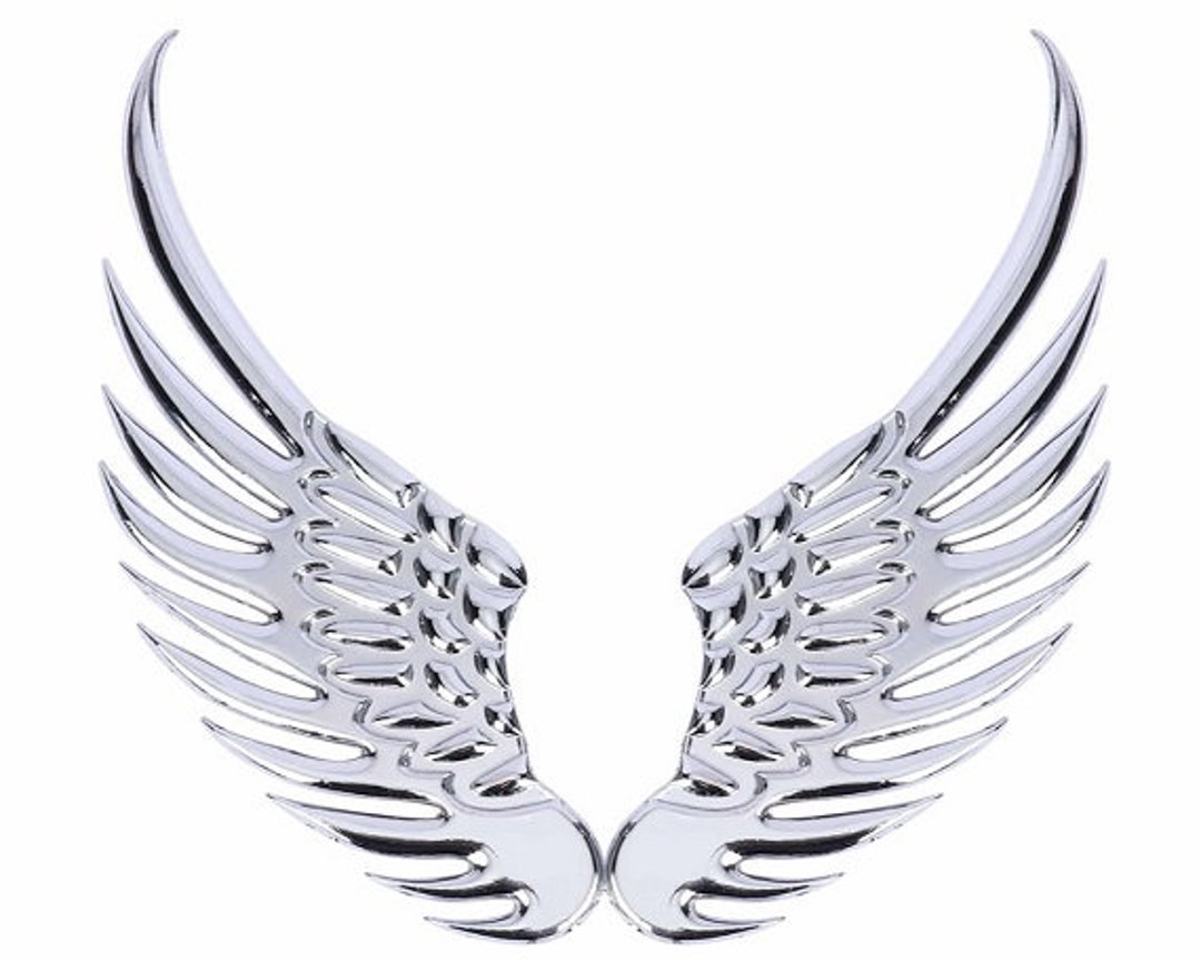 A Pair of Angel Wings Quality 3D Metal Alloy Car Stickers Emblem Badge ...