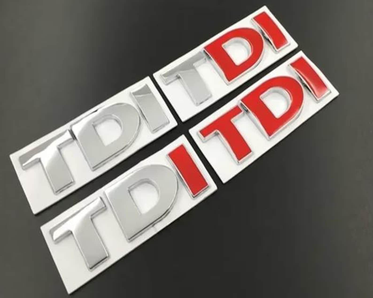 Quality 3D TDI Logo Car Styling Silver Red Solid Badge Emblem Decal Car ...