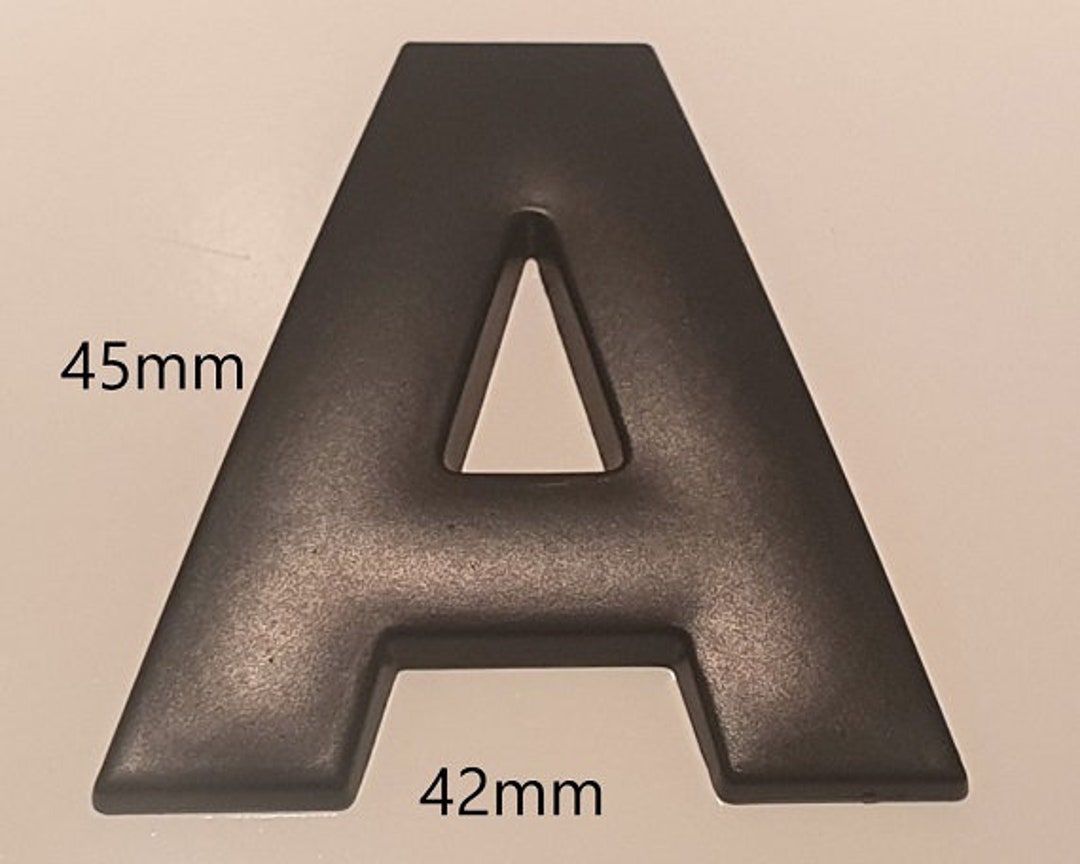 45mm High 3D Quality Metal Self Adhesive Alphabet Letters and Numbers ...